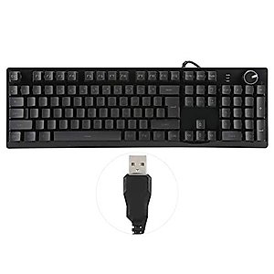 Archuu Mechanical Gaming Keyboard, RGB LED Rainbow Backlight Mechanical Keyboard Wired Gaming Keyboard E-Sport Gaming Home Office Notebook Computer Universal K620D(Black)