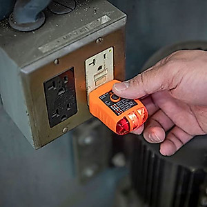 Klein Tools RT210 Outlet Tester, Receptacle Tester for GFCI / Standard North American AC Electrical Outlets, Detects Common Wiring Problems