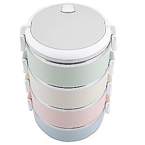 Haofy Stainless Steel Lunch Box Portable Stainless Steel Lunch Box Container Bento Box Food Container(Four layers 2800ml)