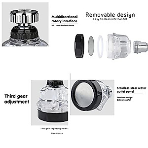 Kitchen Faucet Extender Rotating 360° Rotatable Anti-Splash Water Saving Faucet Nozzle Splash-Proof Faucet Pressurized Shower Water Saving Three Modes