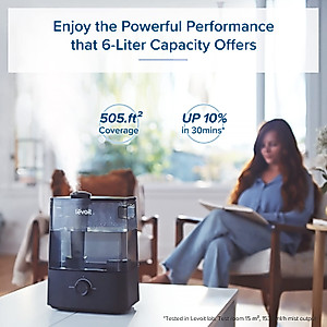 LEVOIT 60-Hour Humidifiers & 10-Pack Humidifier Replacement Filters, Capture Fine Particles in Water Tank to Improve Humidification Efficiency, White