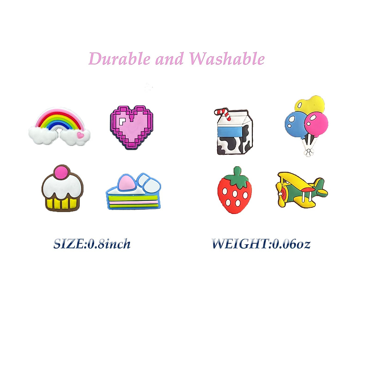 35,50,100 Pcs Random PVC Shoe Charms,Garden Shoes Cute Shoe Charms Wristband Bracelet Decoration with Different Designs Shape for Girls,Boys and Adult Party Gift(35)