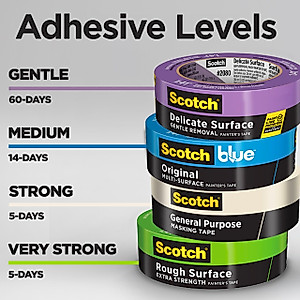 Scotch General Purpose Masking Tape, Tan, Tape for Labeling, Bundling and General Use, Multi-Surface Adhesive Tape, 0.94 Inches x 60 Yards, 1 Roll