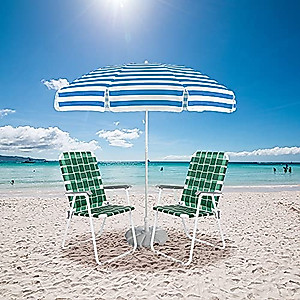 VINGLI Patio Lawn Webbed Folding Chairs Set of 2, Outdoor Beach Portable Camping Chair for Yard, Garden (Dark Green, Classic)