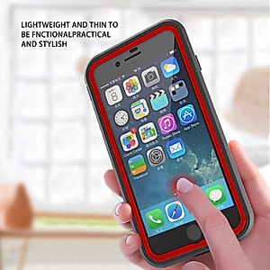 ImpactStrong iPhone 7 Plus/iPhone 8 Plus Case, Ultra Protective Case with Built-in Clear Screen Protector Full Body Cover for iPhone 7 Plus/iPhone 8 Plus (Red)