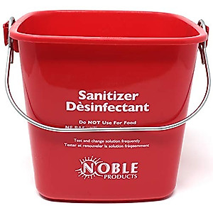 Noble Products KP97RDNBL/KP97GNNBL Square Pail for Cleaning, Detergent and Sanitizing, 3quart, Small, Red and Green, Set of 2