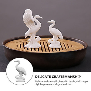 BESPORTBLE Ceramic Crane Figurine Chinese Animal Statue Figurine Home Decor Japanese Zen Garden Housewarming