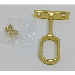 Center Oval Wardrobe Rod Tub Support Bracket with Installation Screws - 15 x 30 mm (Matte Brass)