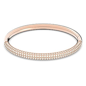 SWAROVSKI Dextera Bangle, Clear Crystal, Rose gold-tone Finish