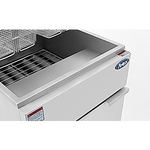 Atosa USA ATFS-75 (High BTU 150k) Heavy Duty 75 lbs Stainless Steel Deep Fryer - Propane