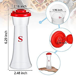 Romooa Set of 2 Plastic Salt and Pepper Shakers with Lids Large Moisture Proof Salt Shaker Pepper Container Hourglass Covered Salt and Pepper Holder for Home Kitchen Restaurant Camping