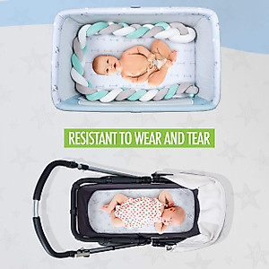 Premium Bassinet Sheets 3 Pack Set 100% Jersey Cotton Baby Sheets for Boys and Girls, Bassinet Sheet Oval Fitted, Cradle Sheets, Bassinet Mattress Sheets