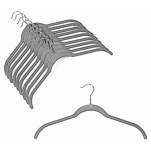Ultra-Slim Velvet Shirt Hangers - Set of 100- Gray
