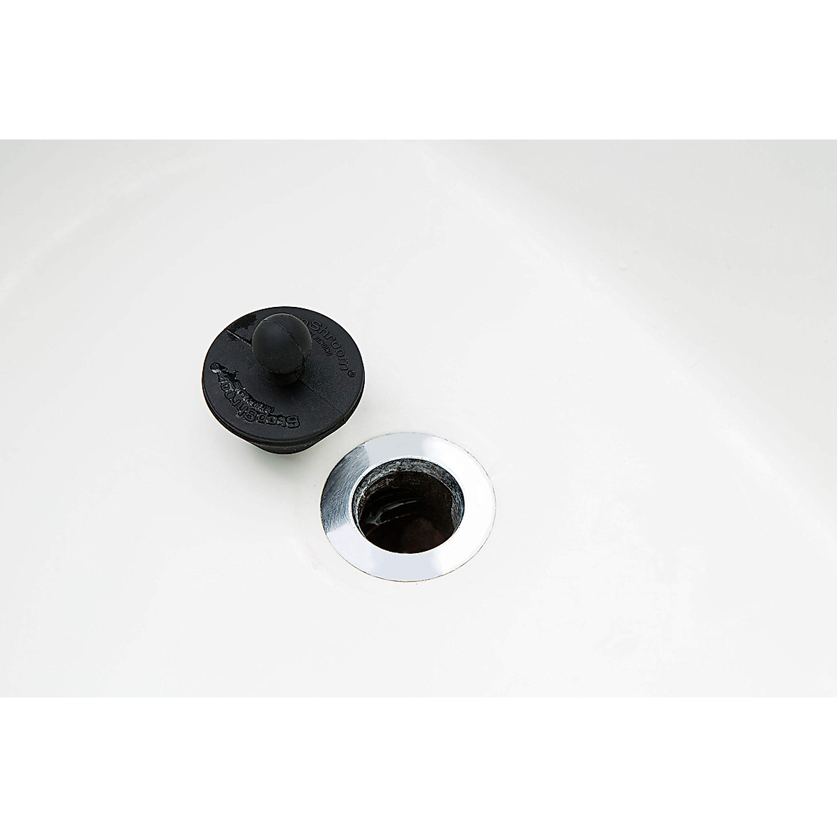 StopShroom Tub 2 Pack Universal Stopper for Bathtub and Bathroom Sink Drains, Black Plug 2pk, 2 Count
