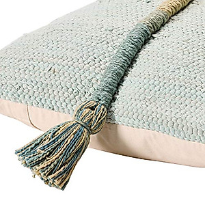 Creative Co-Op Woven Cotton Lumbar Wrapped Appliqued Cord & Tassels, Multi Color Pillow