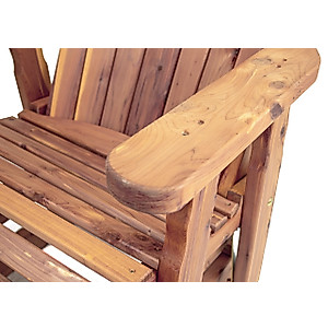 American Furniture Classics Ceder Adirondak Swivel Glider, Natural Cedar