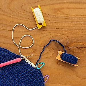 Boye Light and Medium Weight Yarn Bobbins for Knitting and Crochet, 2.625" Long, Warm Orange and Yellow 7 Piece