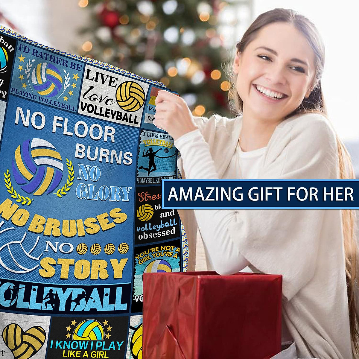 Volleyball Gifts For Teen Girls, Volleyball Gifts, Volleyball Stuff, Volleyball Blanket, Volleyball Gifts Things For Teen Girls Team Coach, Gifts For Volleyball Lovers 60" x 50", Volleyball Gifts