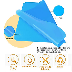 Silicone Mat, IKOCO 15.7"x 11.8" Clay Resin Art Mat for Playdoh A3 Large Nonstick Silicone Craft Sheet for Playdough Epoxy Resin Jewlery Casting