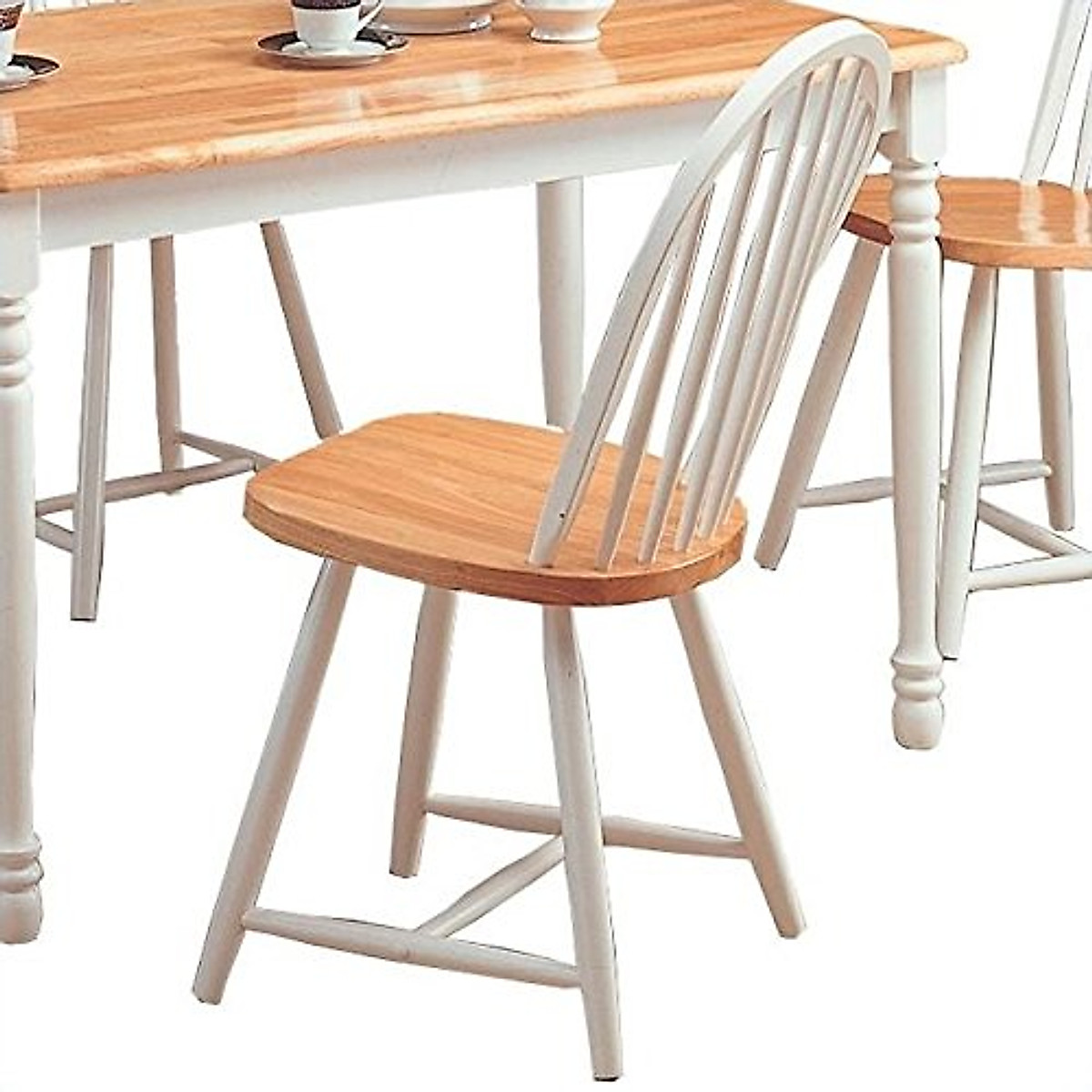 Coaster Home Furnishings Hesperia Windsor Set of 4 Dining Side Chairs, Natural Brown and White