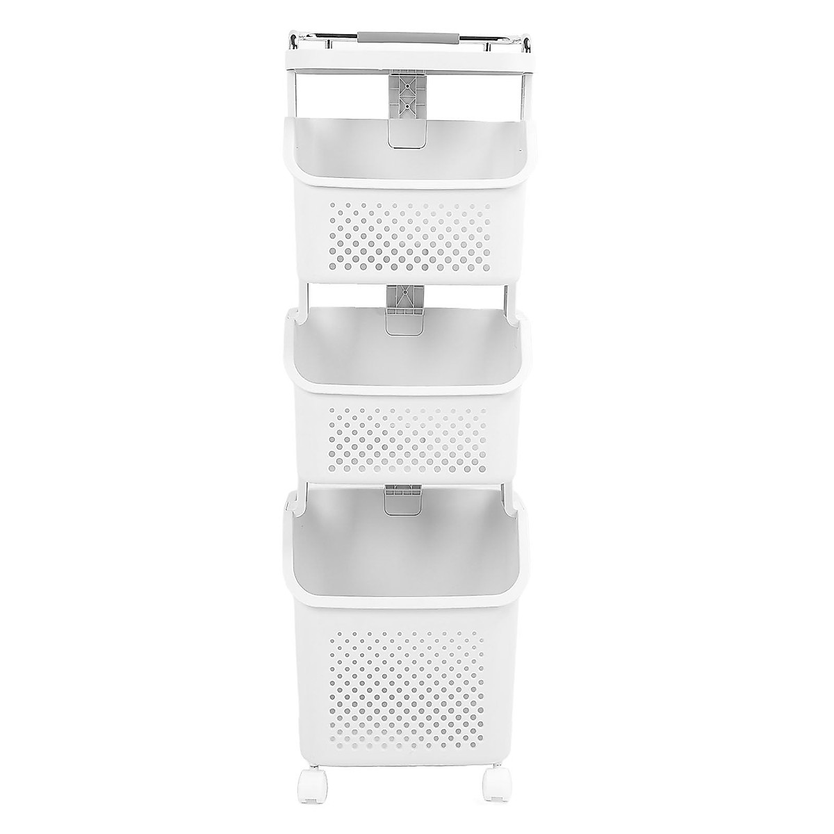 Rolling Laundry Basket Reinforced Clothes Storage Organizer with 4 Wheels for Home Kitchen Bathroom (3 Steps)