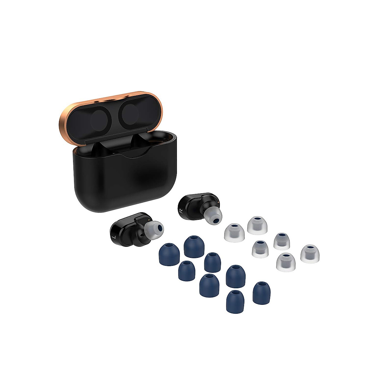 FitTurn Eartips Compatible with Sony WF-1000XM4/WF-1000XM3 Headphone -Replacement Eartips Earhooks Kit Pairs Silicone Earbud Tips Earhooks Fit for Sony WF-1000XM4/WF-1000XM3