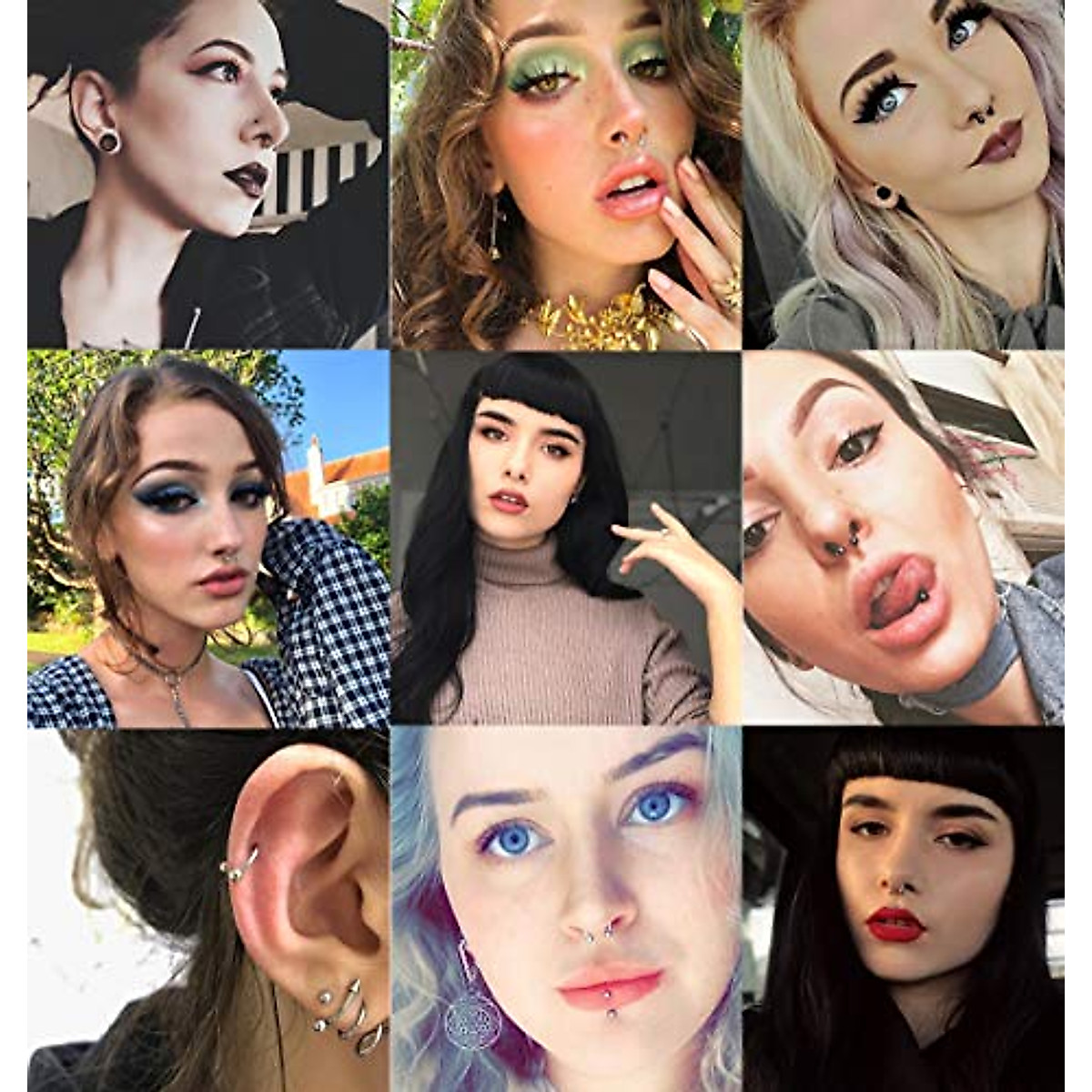 REVOLIA 30Pcs 16G 316L Stainless Steel Nose Rings Cartilage Ear Septum Piercings Helix Tragus Horseshoe 6-14mm