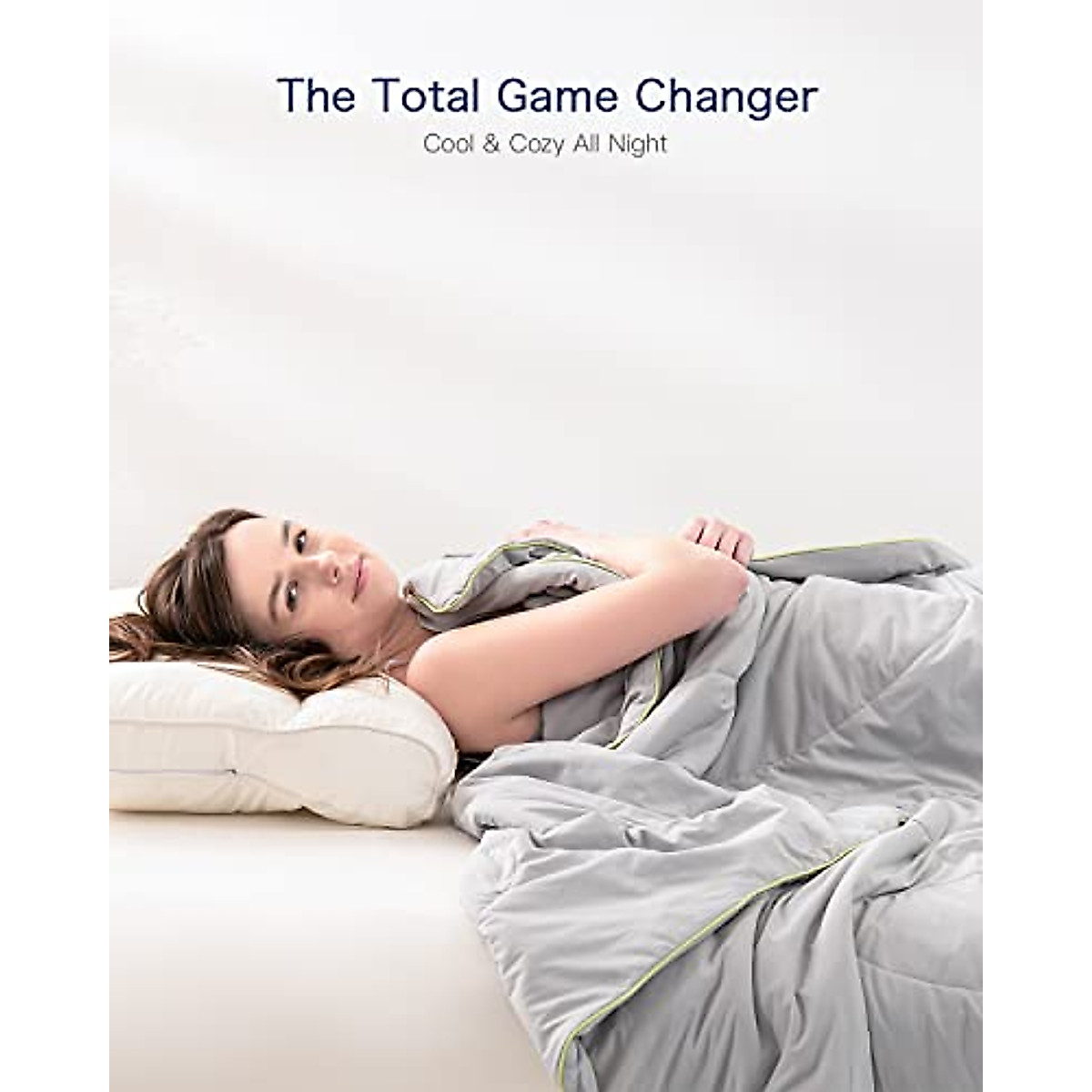 Kivik Cooling Comforter Queen, Cooling Down Alternative Duvet for Hot Sleepers, Soft Summer Duvet Insert for Night Sweats, Cool & Breathable Blanket, Grey 90x90 Inches