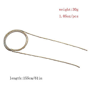 Nicute Rhinestone Long Necklace Jewelry Sparkly Crystal Choker Necklaces Sexy Beach Necklace Chain for Women (Gold)