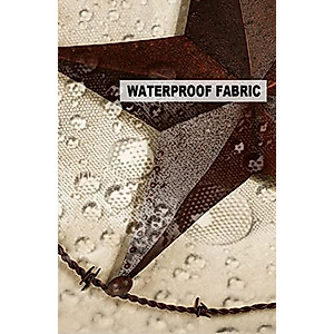 Vandarllin Outdoor Throw Pillows Covers 18X18 Set of 2 Waterproof Texas Lone Star Metal Art Decorative Zippered Cushion Covers for Patio Furniture, Rustic Lumbar Pillowcases