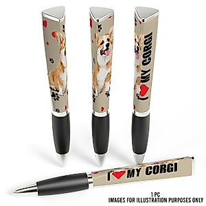 ANINKABOVE I Love My Dog Ballpoint Pen (1 Pen, 3-Sided) Dog Birthday Cute Pens, Fun Pens Dog Lovers Gifts For Women & Dog Dad Cool Pens, Dog Mom Gifts - Cute School Supplies Dog Pens (Corgi Gift)