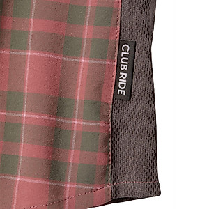 Club Ride Apparel Men's Detour Short Sleeve Cycling Jersey, Comfort Snap Down Top, Moisture Wicking Riding Shirt with Pocket, 50 UPF Breathable Bike Shirt, Wood Rose/Dusty Olive, Small