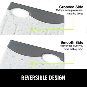 Small Non Slip Cutting Board, 7.48" Mini plastic Cutting Board for Small Kitchen Task, Unique Design with Multiple Juice Grooves! BPA Free, Dishwasher Safe, Easy Grip Handle (White)
