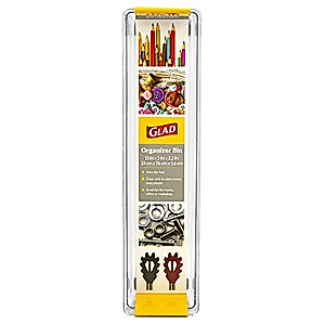 Glad Plastic Drawer Storage Tray – Heavy Duty Organizer Bin for Home, Kitchen, Bath, Bedroom, Office | Non-Slip Feet, 13" x 3", Clear