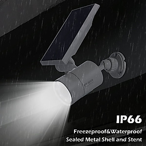 Solar Motion Sensor Lights Outdoor 9-Watt(110W Equ.) 1400-Lumen Aluminum Solar Motion Spotlights Flood Security for Outside Garden Driveway Garage Home, 2-Year 100% FREE Warranty Guarantee(White)