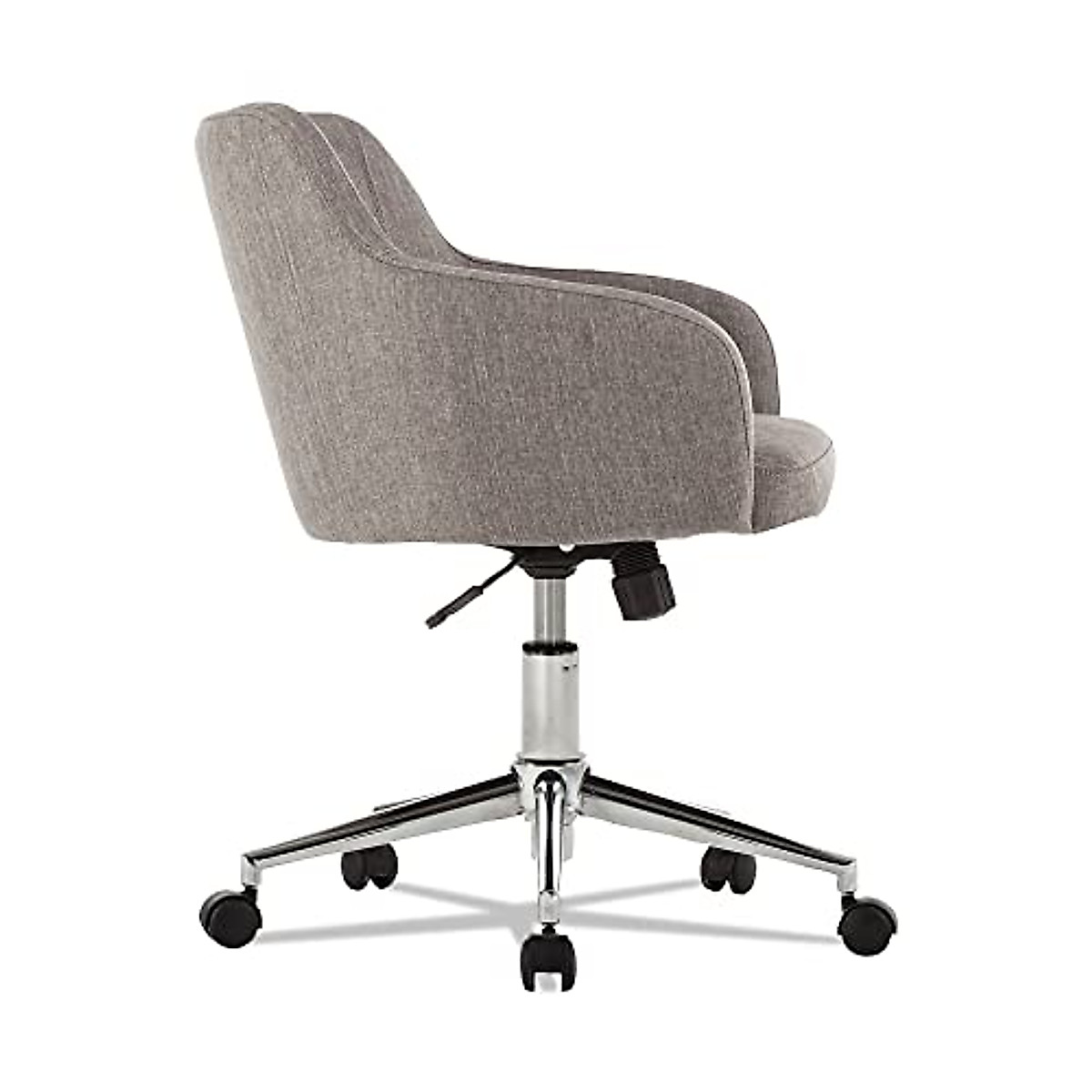 Alera ALECS4251 Captain Series Chrome Base 275 lbs. Capacity Mid-Back Chair - Gray Tweed