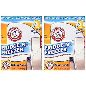 Arm & Hammer Baking Soda, Fridge-N-Freezer Pack, Odor Absorber, 14 oz - 2 Pack