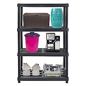 Juggernaut Storage Plastic Shelving, 36" Width x 56" Height x 18" Depth, Black (RS3618-4AMZ)