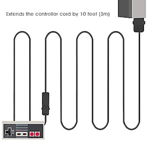 Liphontcta SNES Classic Controller Extension Cable 10ft / 3M, Longer Extension Power Cord for Nintendo SNES Classic Edition Controller-2017 and Mini NES Classic Edition-2016 Black (2 Pack)