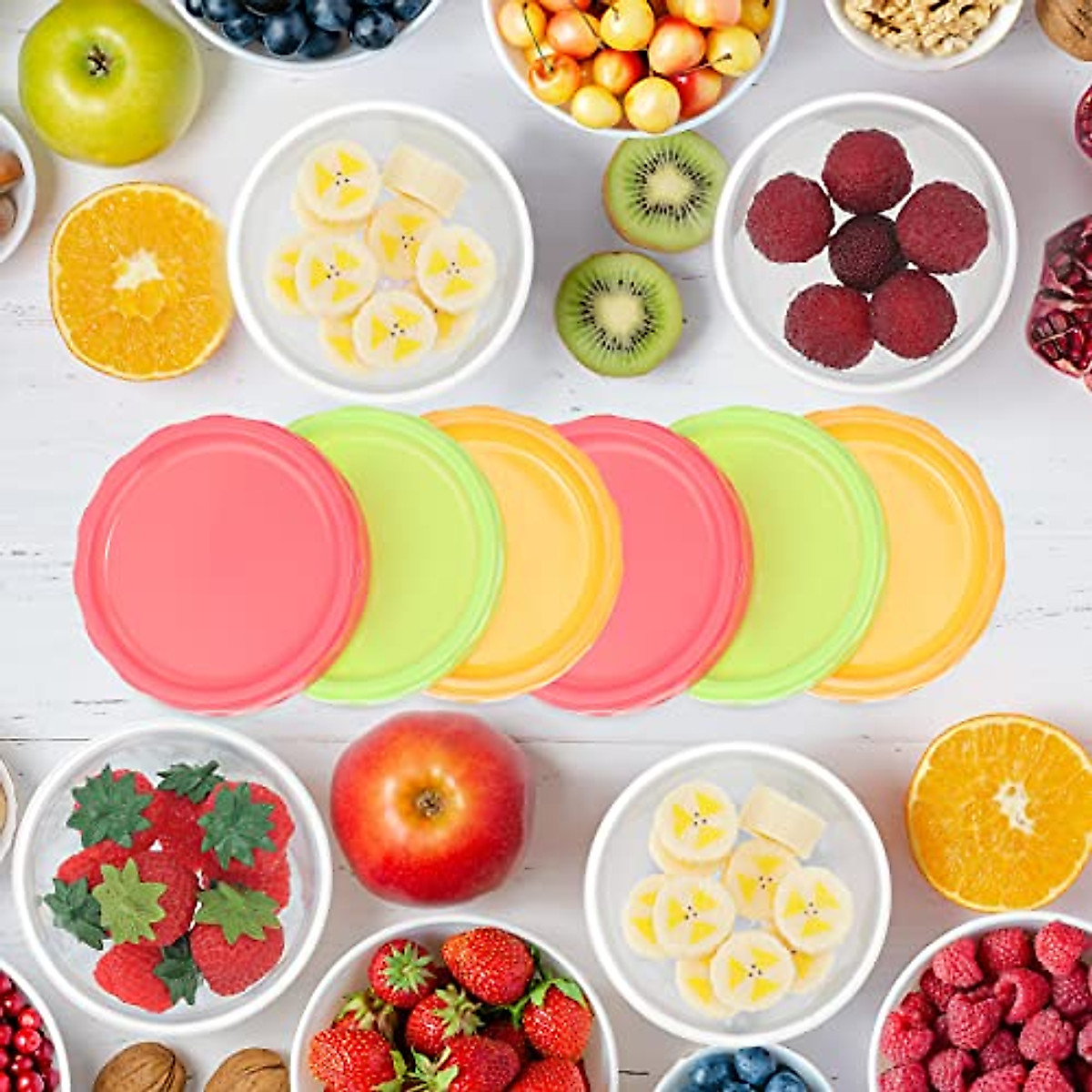 72 Pack 8 oz Twist Top Food Storage Containers with Screw Lids Reusable Freezer Containers Plastic Airtight Deli Food Jars for Food Microwave Dishwasher Leak Proof (Red, Yellow, Green)