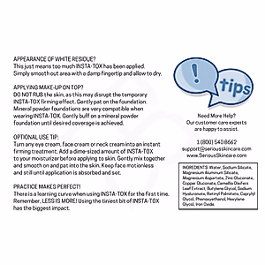 Serious Skincare INSTA-TOX Instant Wrinkle Smoothing Serum - Improves appearance of Fine Lines & Wrinkles -Temporarily Tightens Skin - Instant Line Filler - Two .75 oz. Tubes (2Pack)