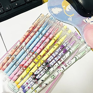 Anime School Supplies 12pcs Black Pens Cute Merch Back to School Supplies (san-color 12pcs)