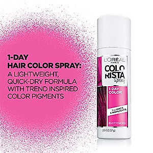 L’Oréal Paris Colorista 1-Day Washable Temporary Hair Color Spray, Hot Pink, 2 Ounces