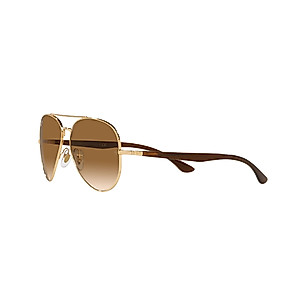 Ray-Ban RB3675 Aviator Sunglasses, Gold/Clear Gradient Brown, 58 mm