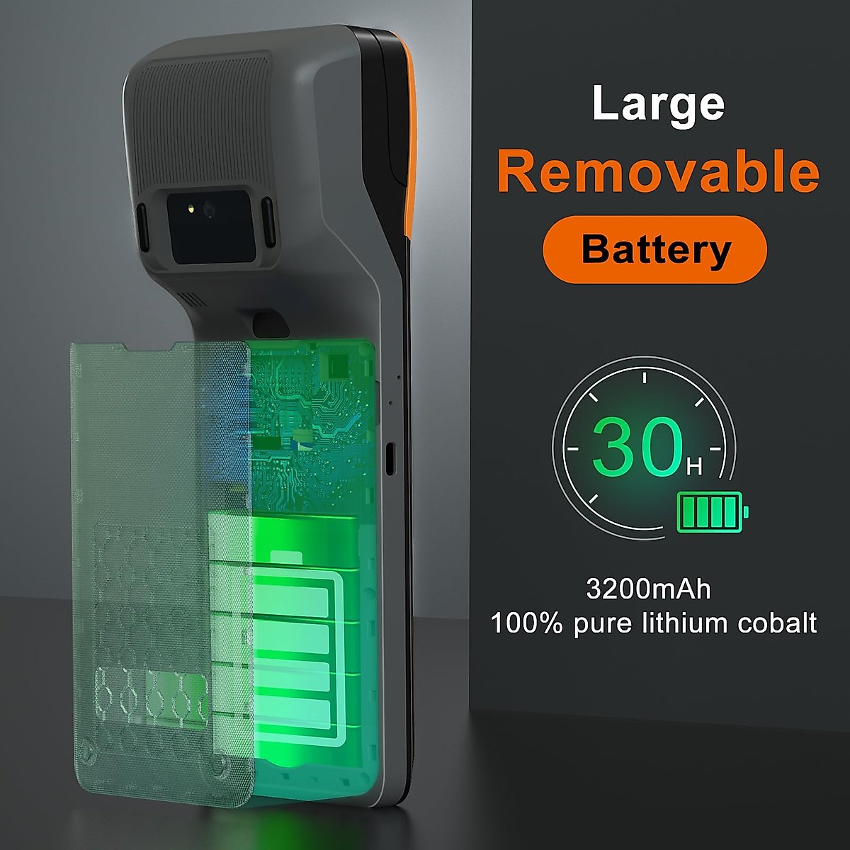 symcode Thermal POS Receipt Printer with Android 8.0 OS 5.9inch Touch Screen Terminal Handheld PDA Printer, Support Wi-Fi Bluetooth, Support Loyverse, Kyte, iReap, Built-in Google Play Orange