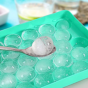 Ice Cube Tray,Waybesty Round Ice Trays for Freezer,Circle Ice Cube Molds Making 1.0 Inch Small Ice Balls,Sphere Ice Makers for Cocktail Whiskey Tea Coffee Wine or Storage Some Fish Meats (Light Blue)