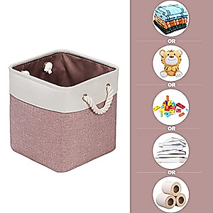 Syeeiex Set of 6 for Storage Cubes, Storage Bin Cubes for Clothes Storage , 10.5'' X 10.5'' X 11'' Cube Storage Bins with Rope Handles, Home, Nursery Home,