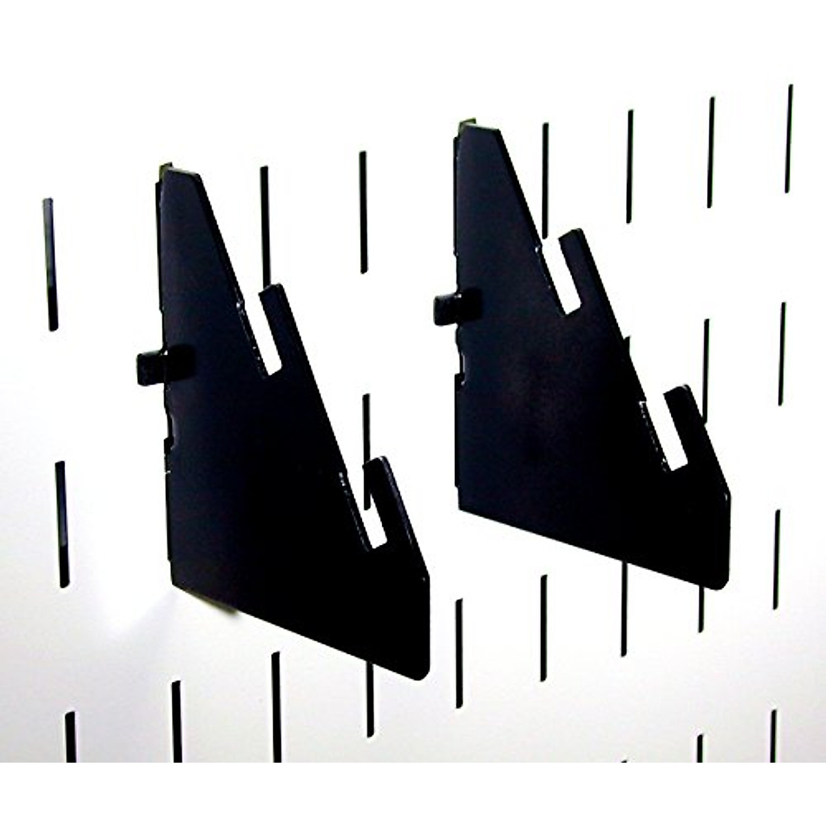 Wall Control Pegboard Slotted Metal Pegboard Bracket Pair Accessory Pack for Wall Control Pegboard and Slotted Tool Board – Black