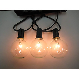 Sival Clear Globe String Lights Set of 25 G40 Bulbs, Perfect for Patio, Gardens, Gazebos, Weddings, Indoor/Outdoor, Christmas lights