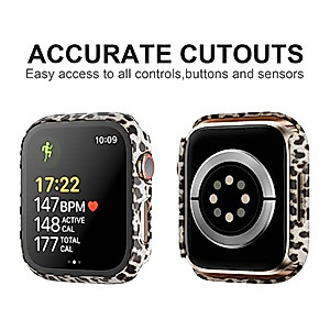 12 Pack Case for Apple Watch Series 9 & Series 8&7 45mm with Tempered Glass Screen Protector, Haojavo PC Hard Ultra-Thin Scratch Resistant Bumper Protective Cover for iWatch 45mm Accessories